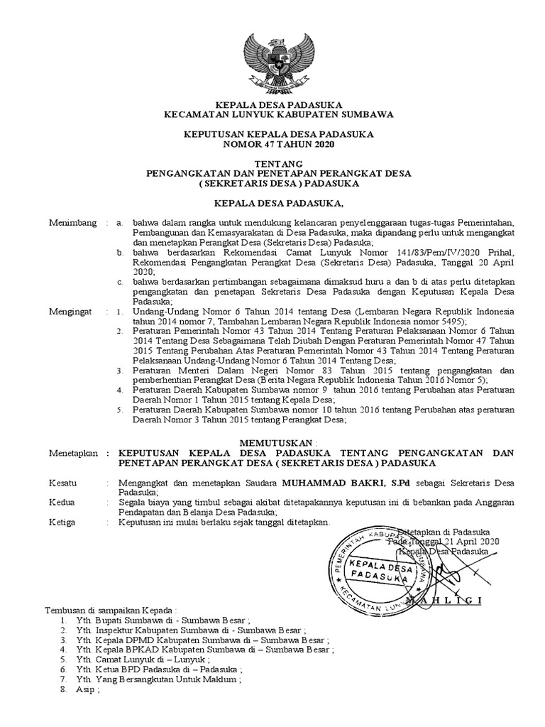 SK Sekdes 2020 | PDF