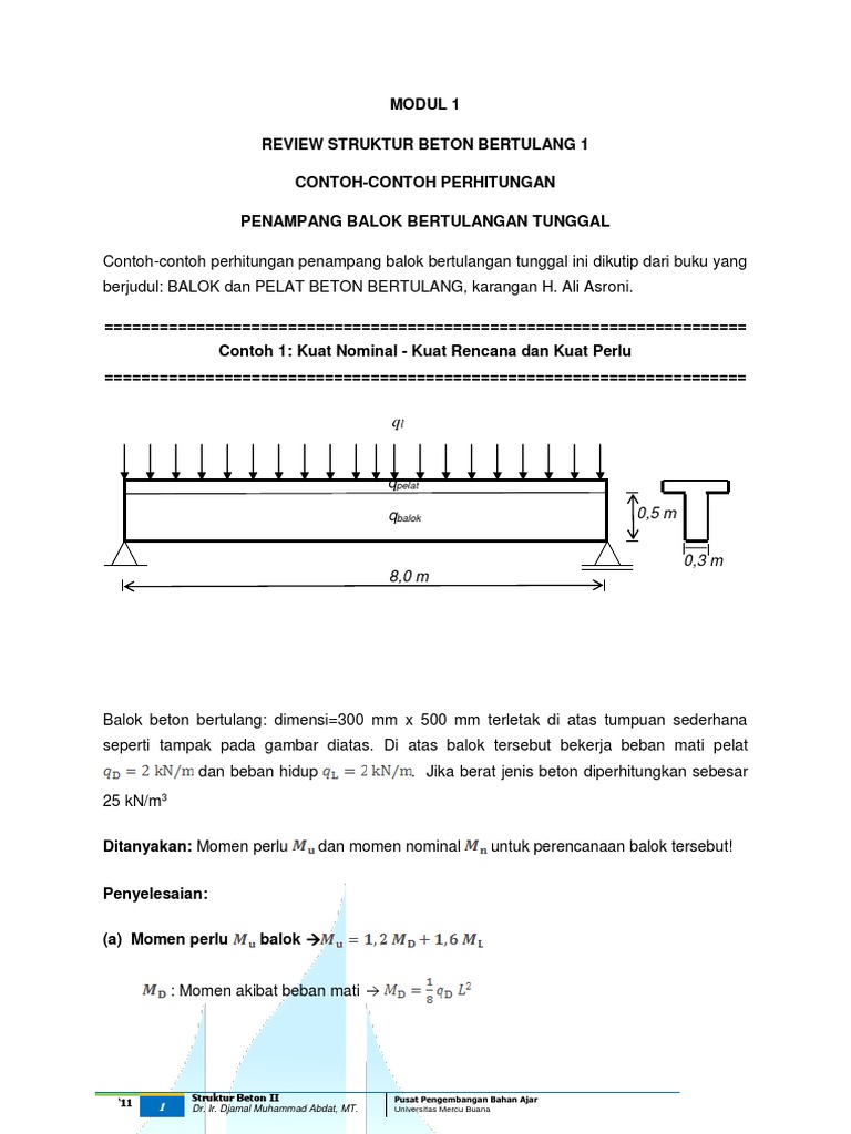 Contoh Soal Beton Bertulang | PDF