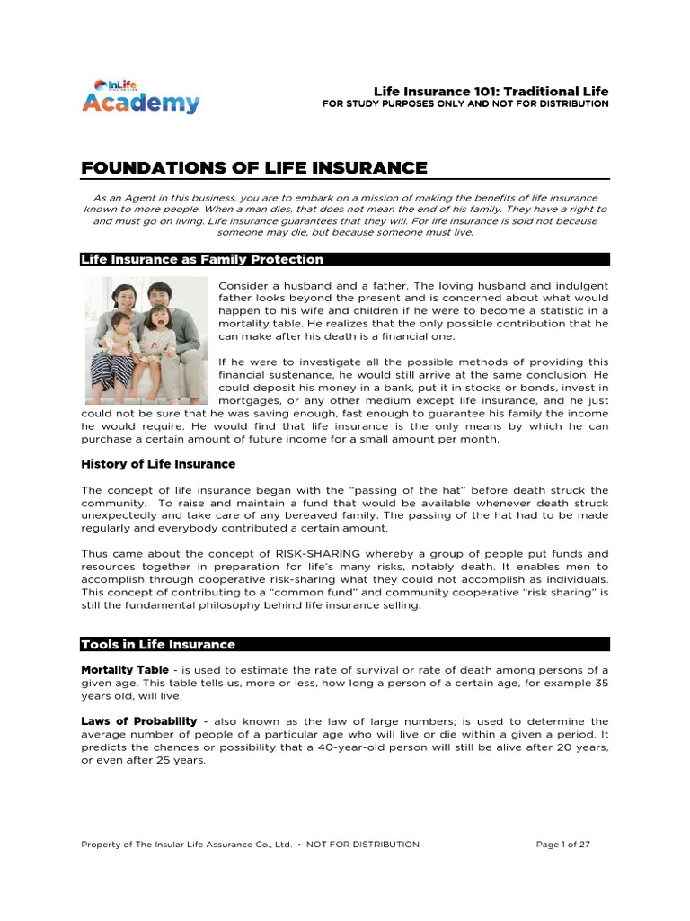 Life Insurance 101 Manual - Traditional Life | PDF | Insurance | Life ...