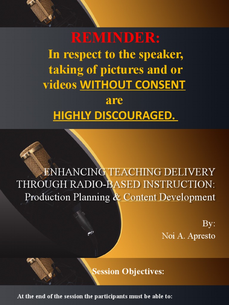 Radio-Based Instruction Webinar | PDF | Human Voice | Microphone