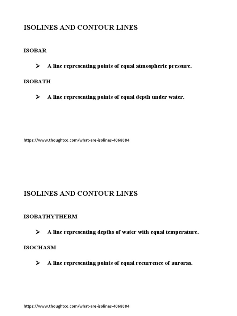 Isolines and Contour Lines: Isobar | PDF