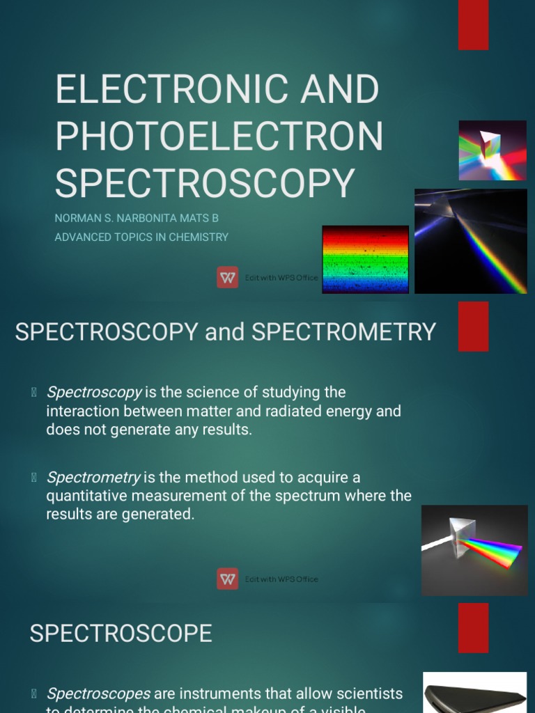 Electronic and Photoelectron Spectros | PDF | Spectroscopy | Emission ...