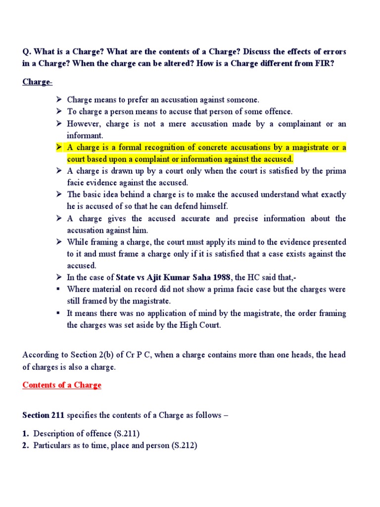 Contents of A Charge | Download Free PDF | Theft | Crimes