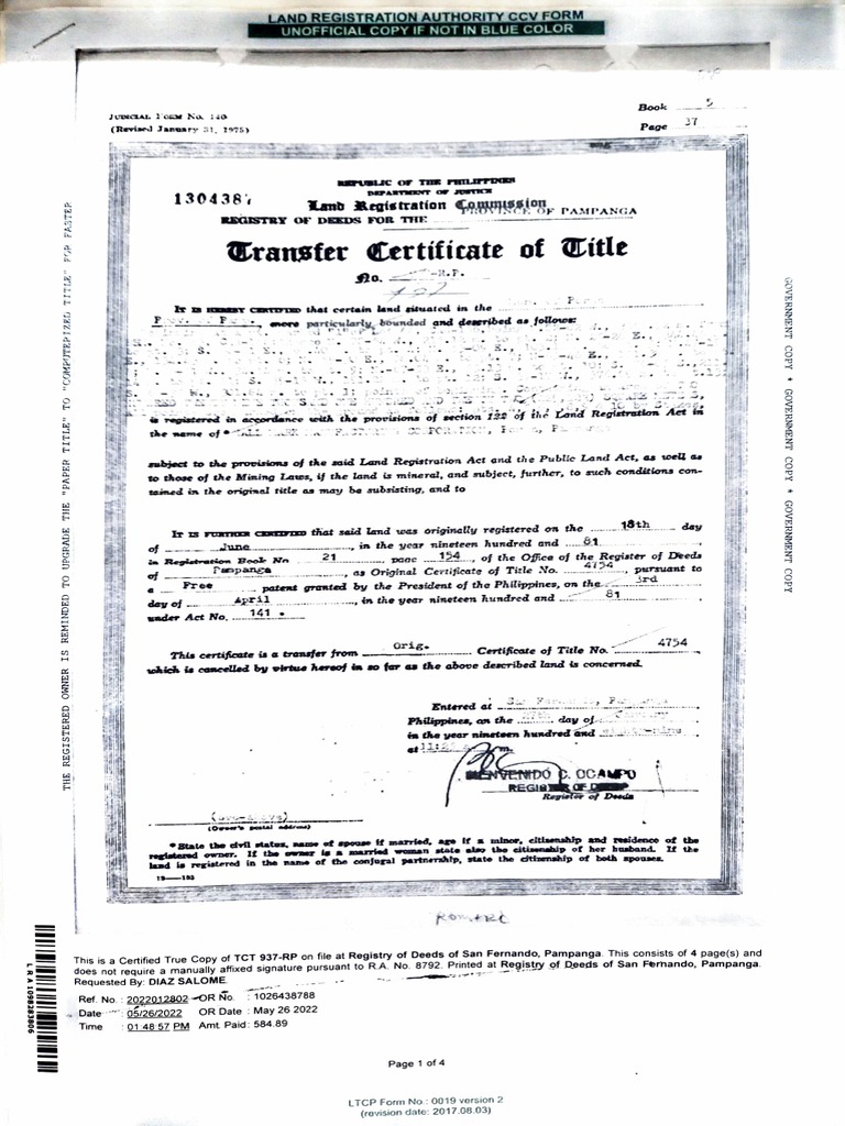 Land Registration Authority CCV Form Details | PDF | Property Law ...