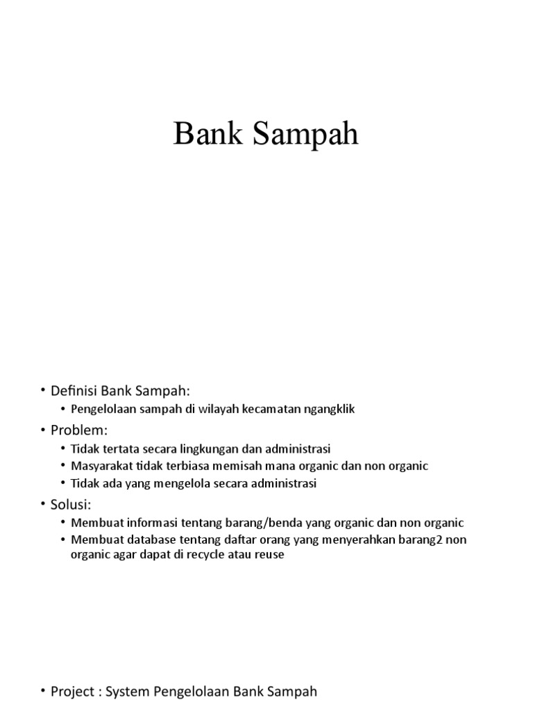Contoh Database Bank Sampah | PDF