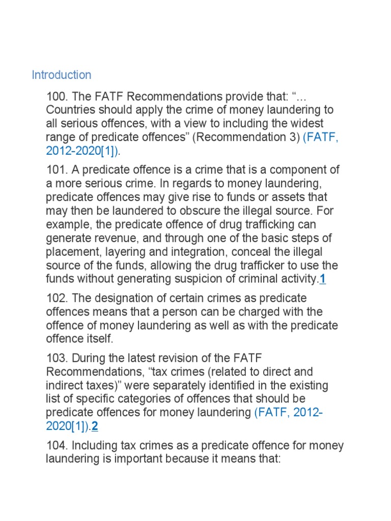 Predicate Offences | PDF | Money Laundering | Crimes