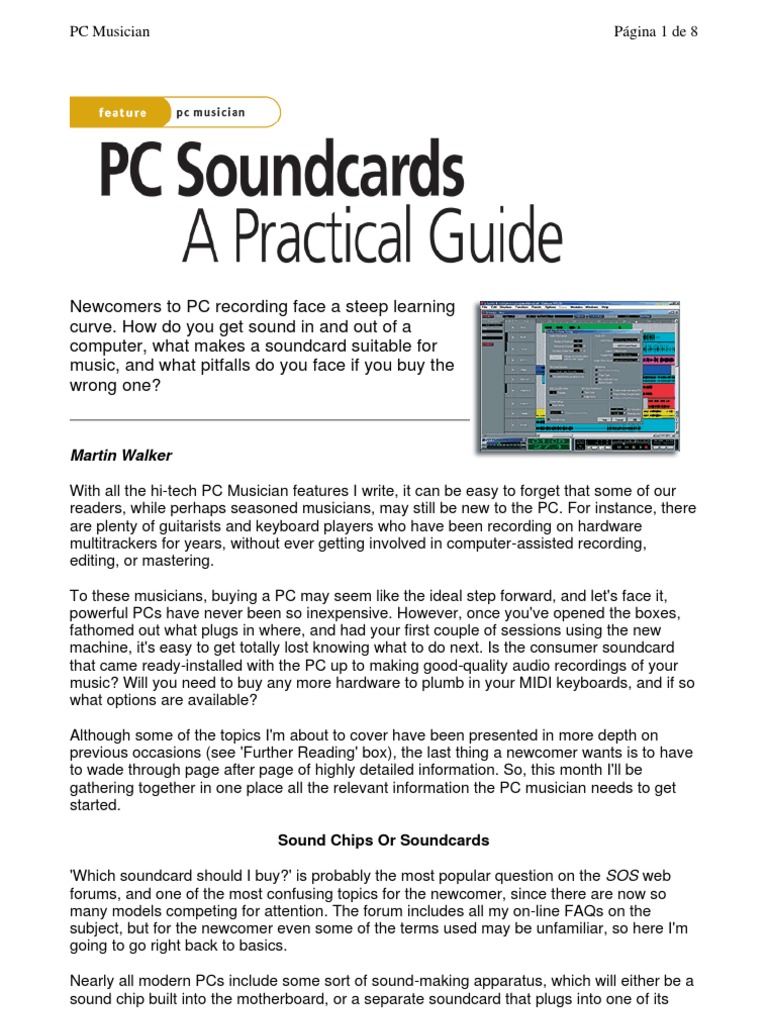 Martin Walker: Sound Chips or Soundcards | PDF