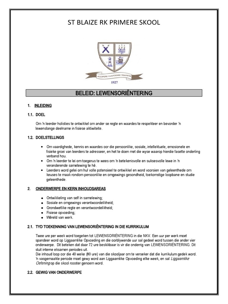 Lewensoriëntering | PDF