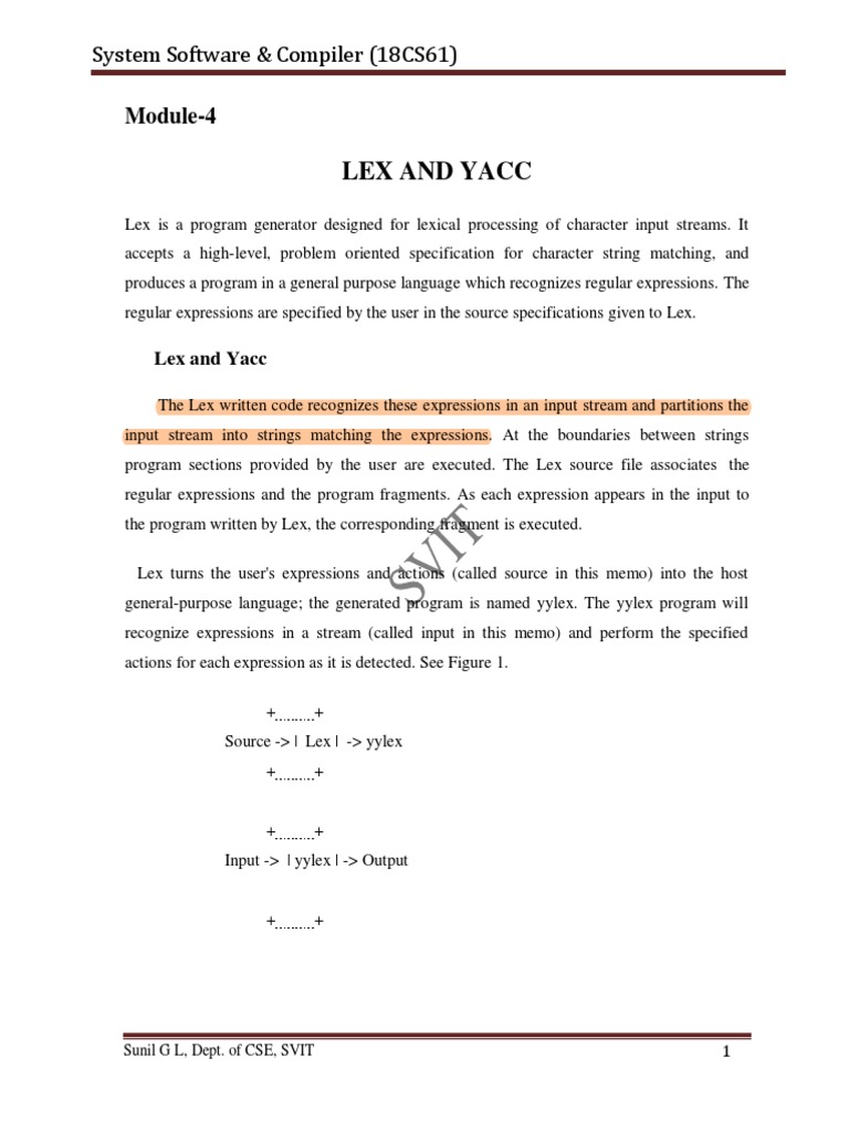 Module-4 Lex Yacc | PDF | Software Engineering | Computer Engineering