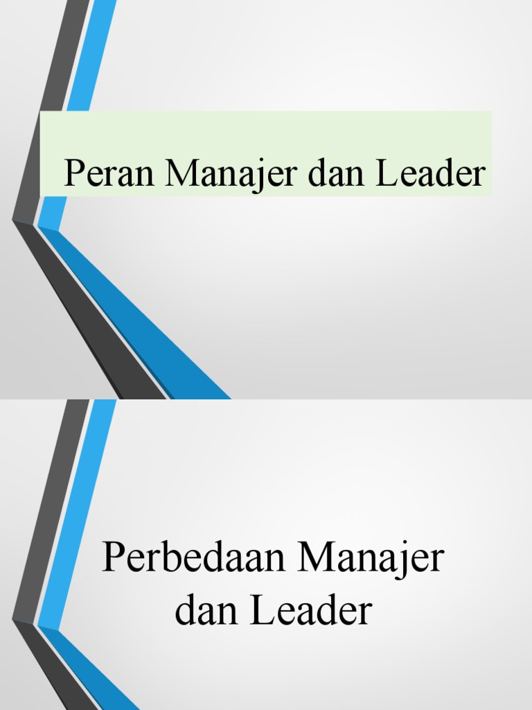 Peran Leader Dan Manajer | PDF