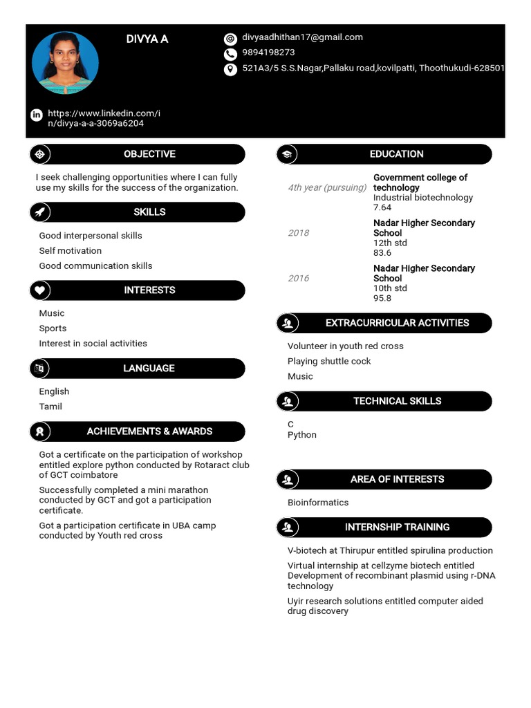 Resume .Divya | PDF | Science