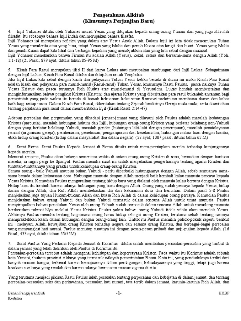 Materi Dari Yohanes Sampai Galatia | PDF