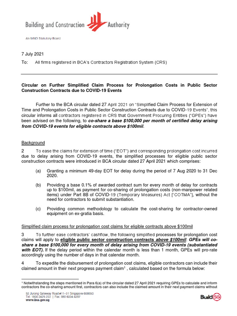 Further Simplified Prolongation Claim Process - 210702 | PDF ...