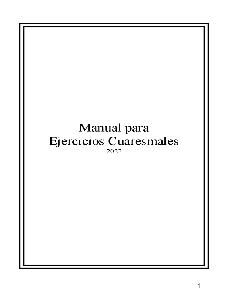 Manual para Ejerc Cuaresm Corto 2022 | PDF