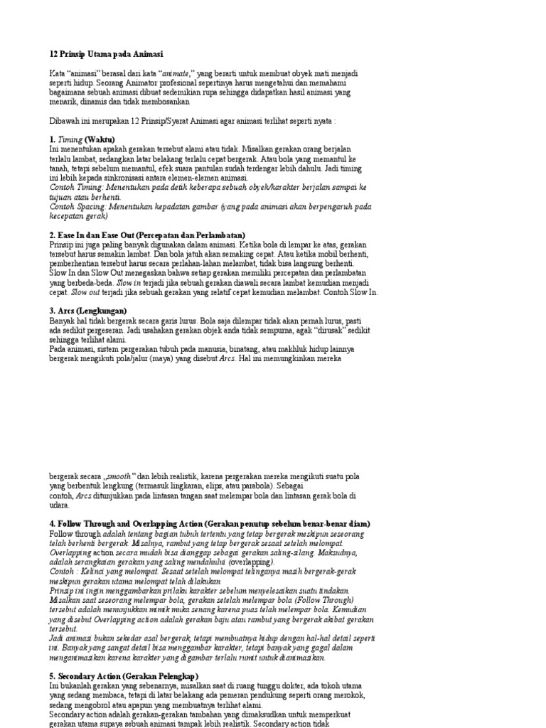 12 Prinsip Animasi | PDF