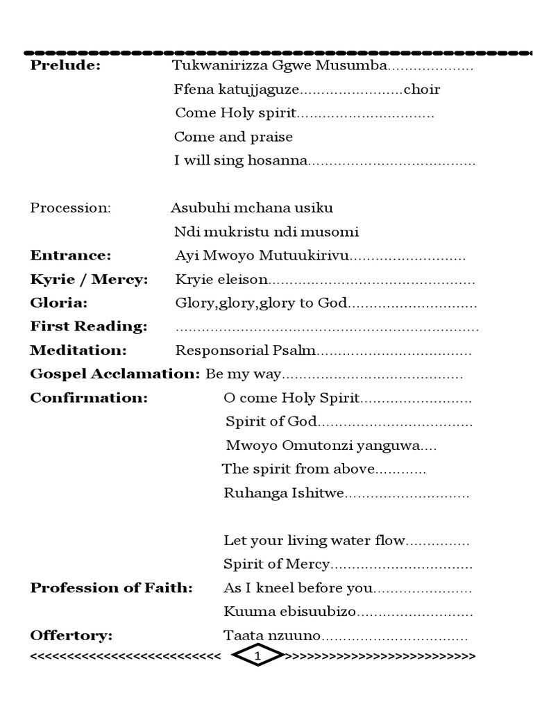 Confirmation Songs 2019 | PDF | God The Father | Glory (Religion)