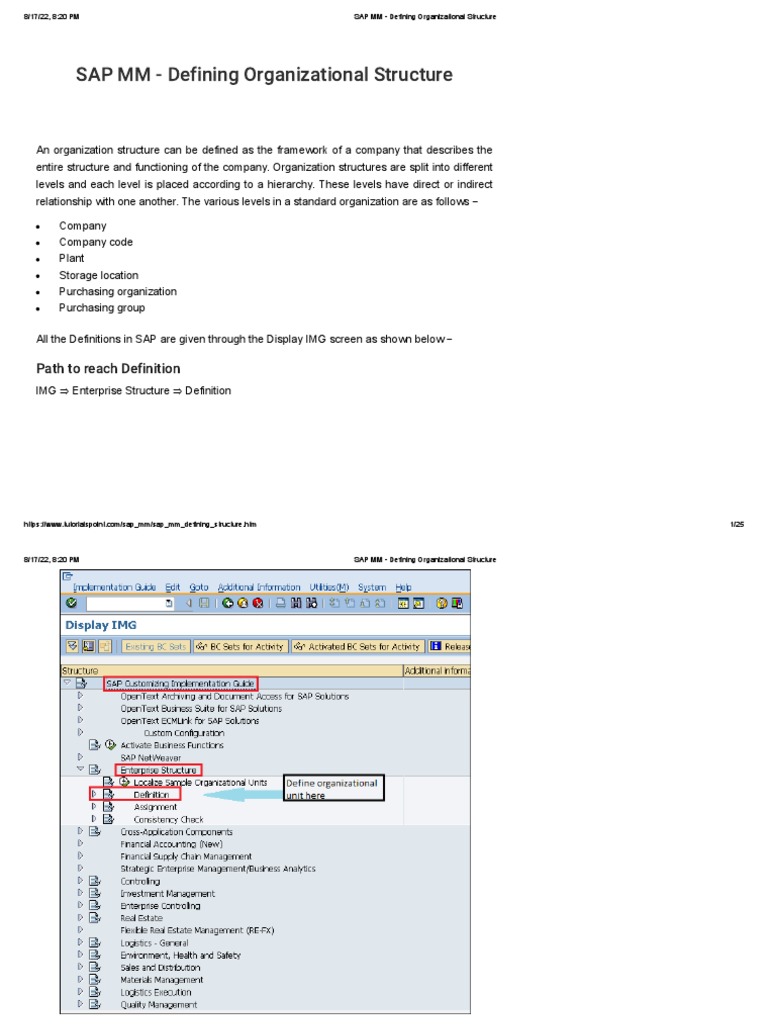 SAP MM Organizational Structure Guide | PDF | Icon (Computing ...