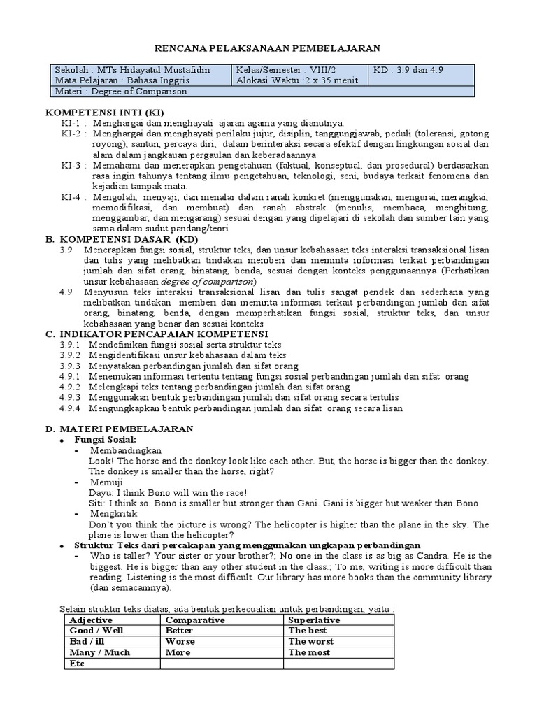 RPP 9 Comparison Degree | PDF