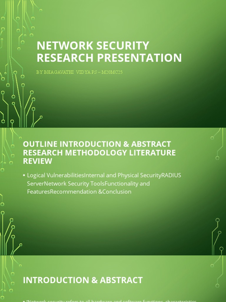 Network Security Research Presentation | PDF | Vulnerability (Computing ...