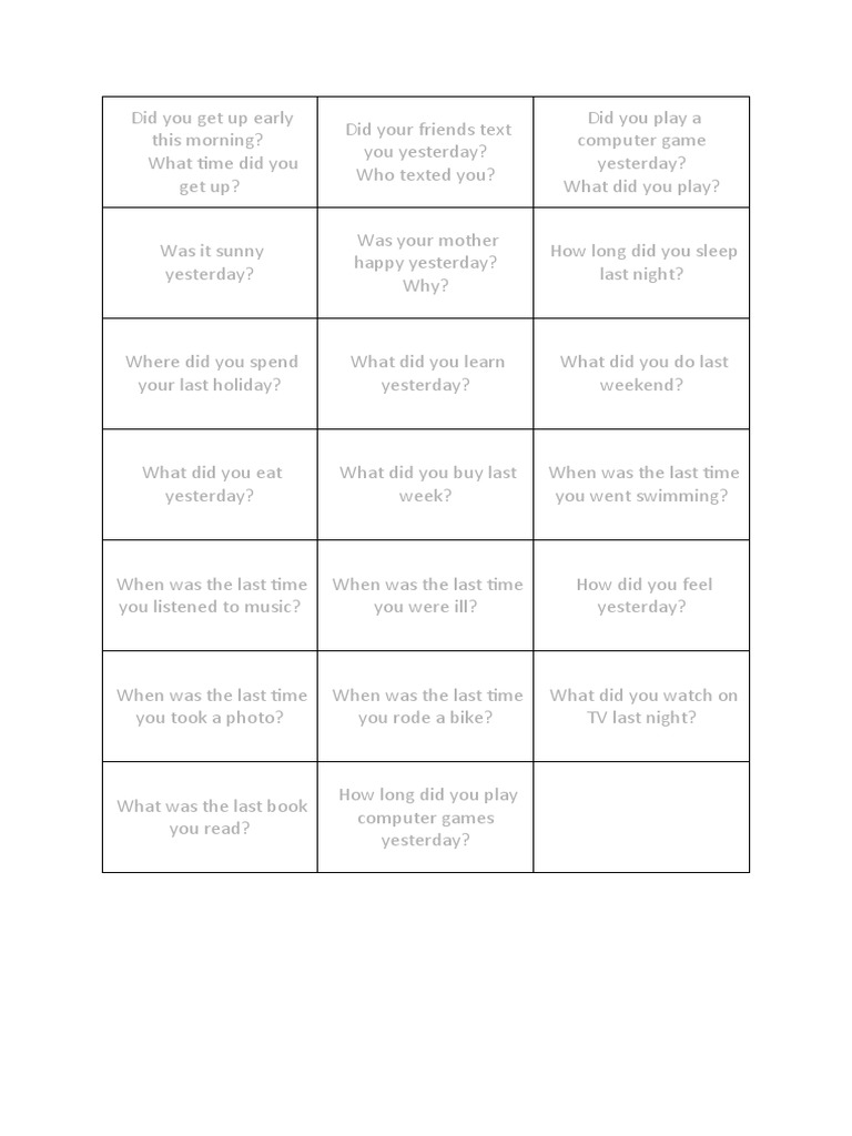 Simple Past Questions | PDF