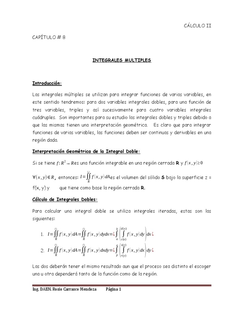 Integrales Múltiples | PDF | Integral | Funciones y mapeos