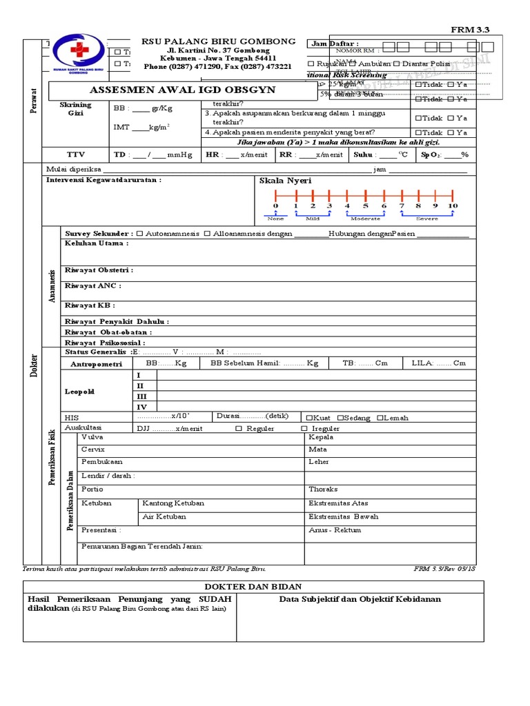 Asesmen Awal Igd - Obgyn | PDF