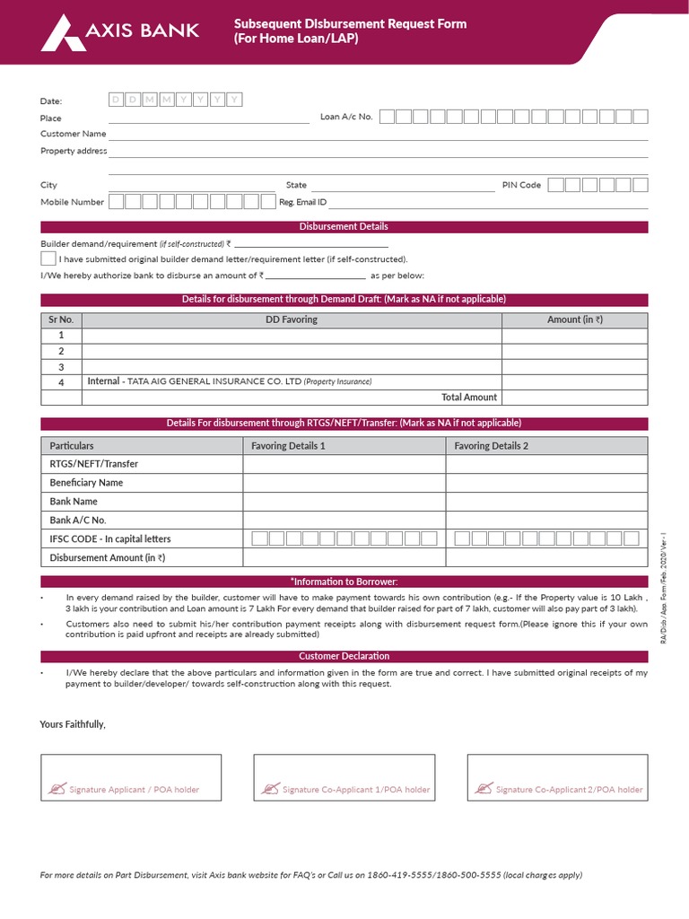 Subsequent Disbursement Request Form | PDF | Loans | Business