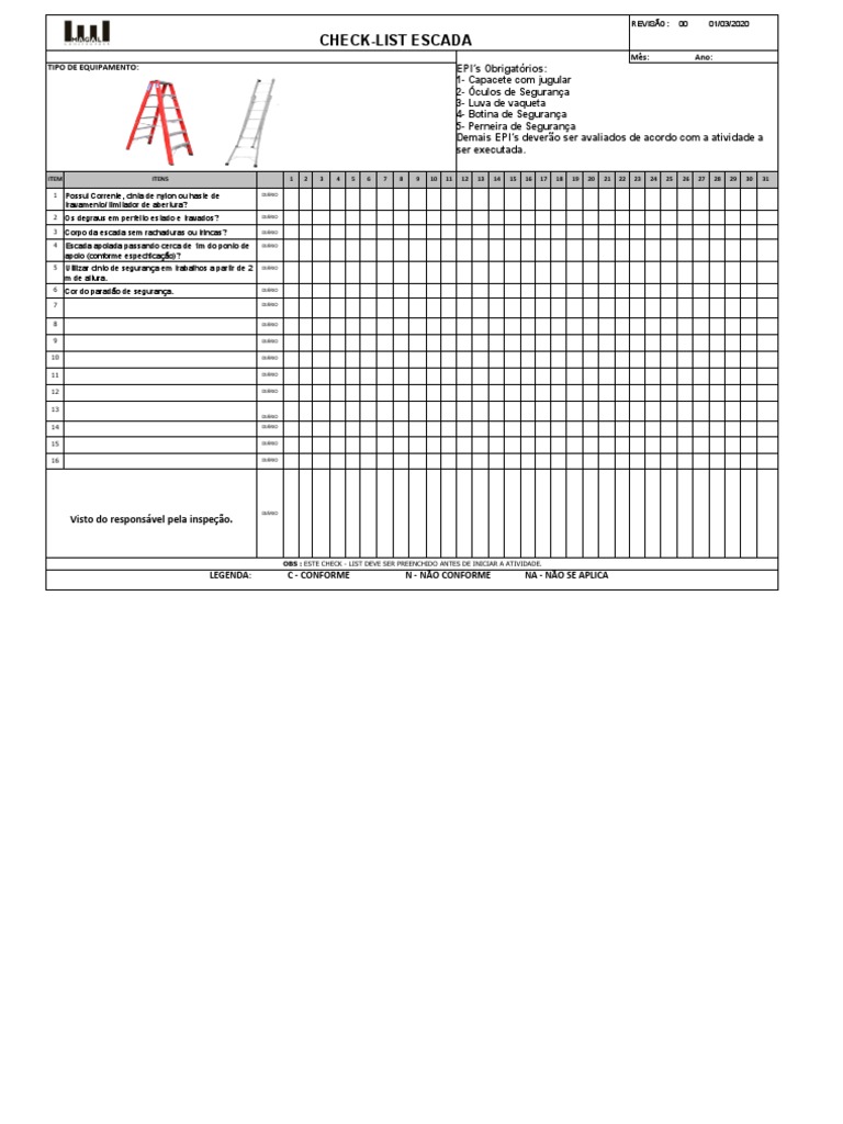 Check List - Escada 2 - Mensal | PDF