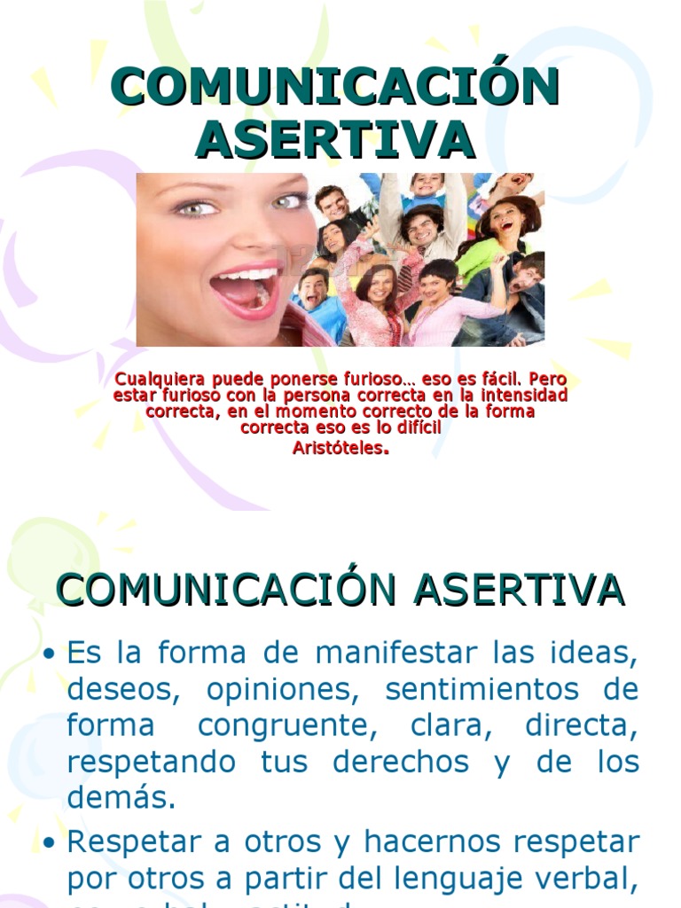 Presentacion Comunicacion Asertiva | PDF | Comunicación | Comunicación no verbal