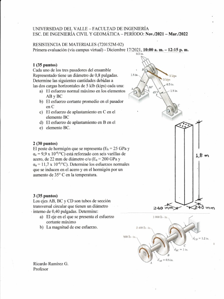 Examen RM UNIVALLE | PDF | Materiales de construcción | Ingeniería de Edificación