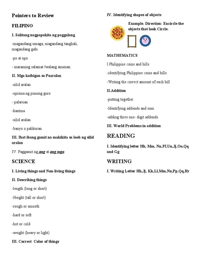 Pointers To Review: Filipino | PDF