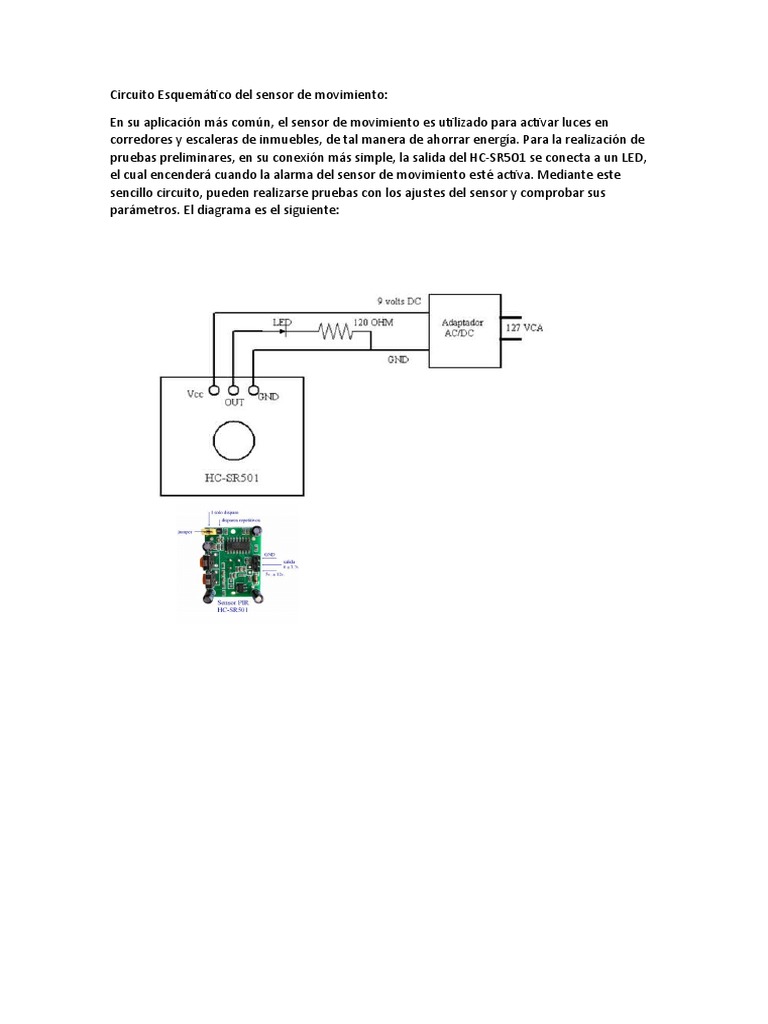 Circuito Esquemático Del Sensor de Movimiento | PDF