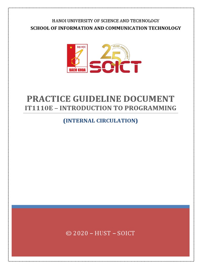 IT1110E IntroductionTo Programming Ver5.0 | PDF | Computer Programming ...