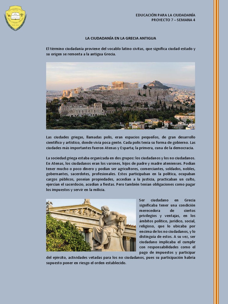 La Ciudadanía en La Grecia Antigua | PDF | Antigua Grecia | Esparta