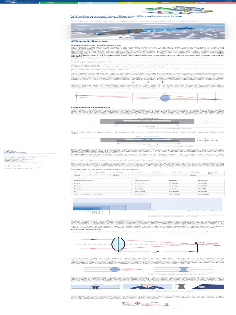 Focal Length - Opto Engineering | PDF | Optics | Camera