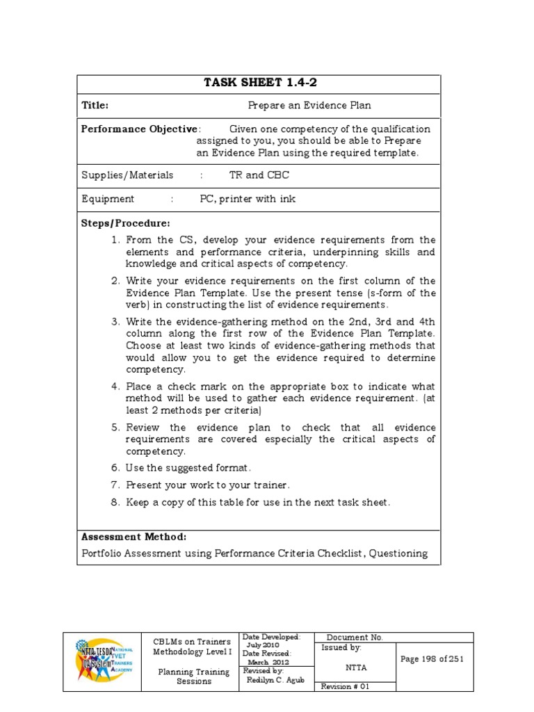 Evidence Plan Preparation Guide | PDF