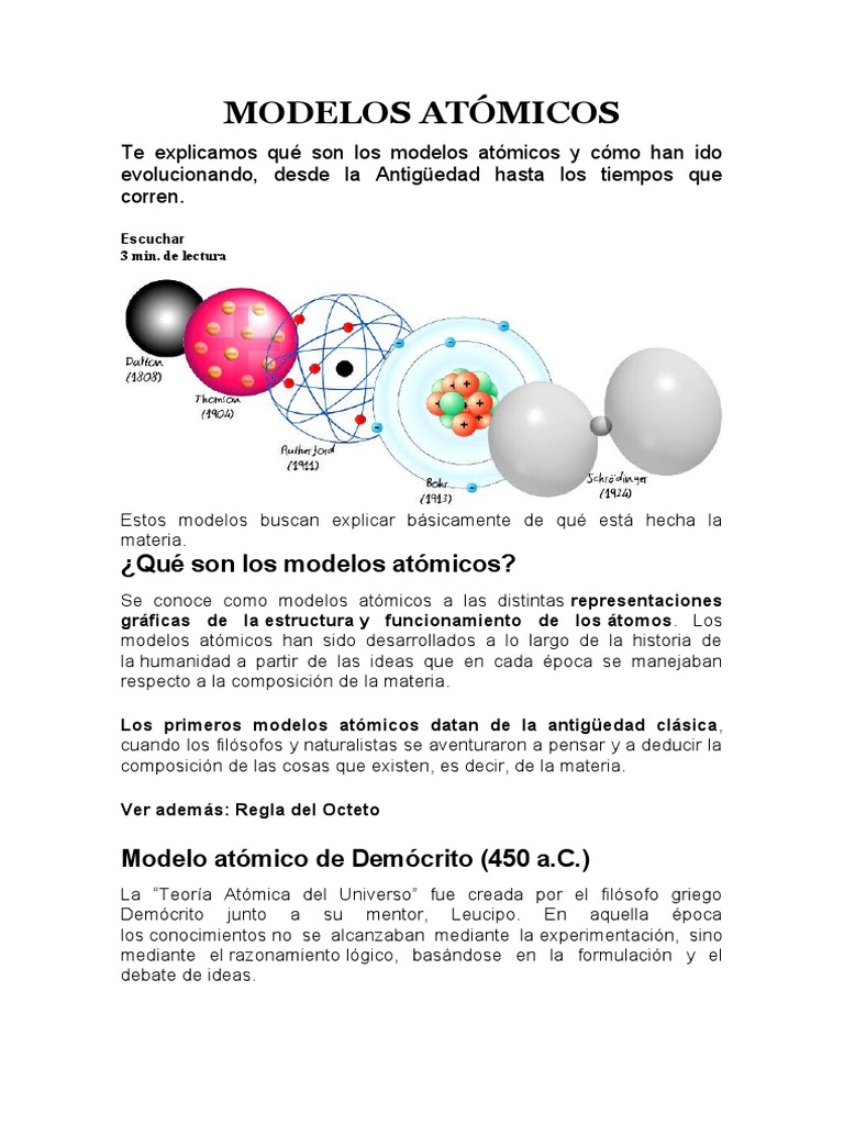Modelos Atómicos | PDF | Átomos | Núcleo atómico
