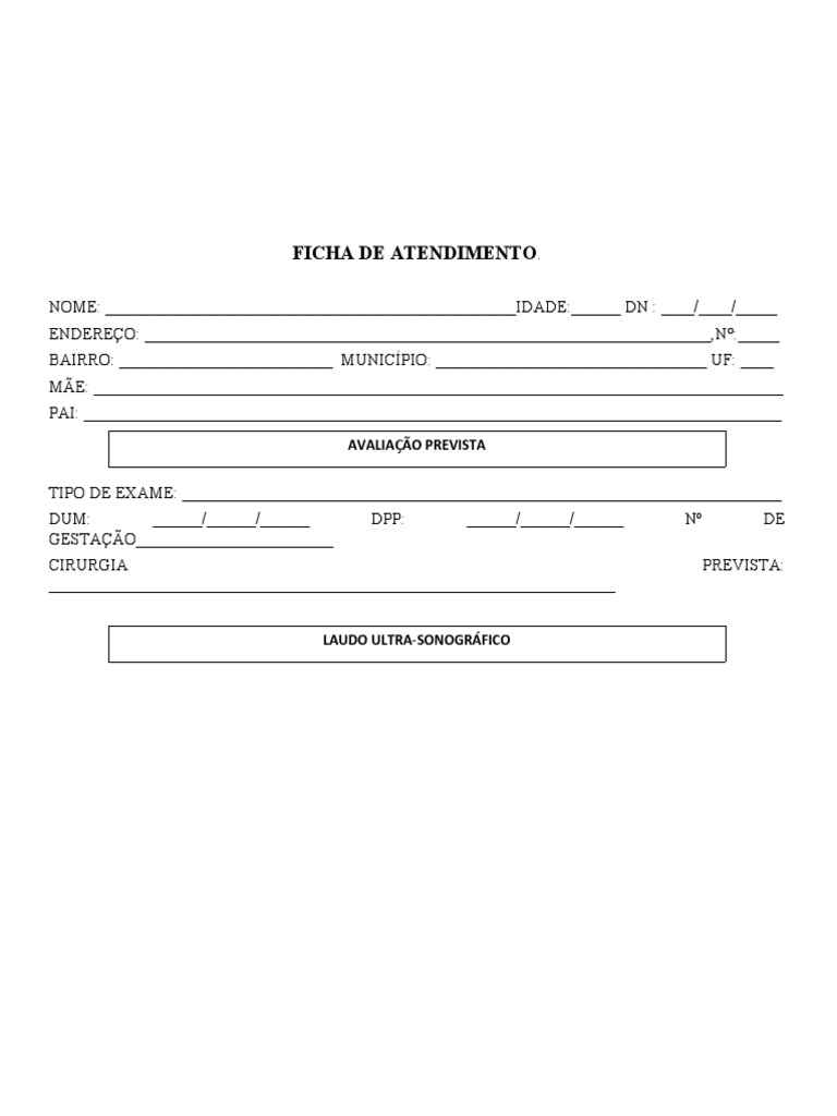 Ficha de Atendimento | PDF Ficha de Atendimento | PDF