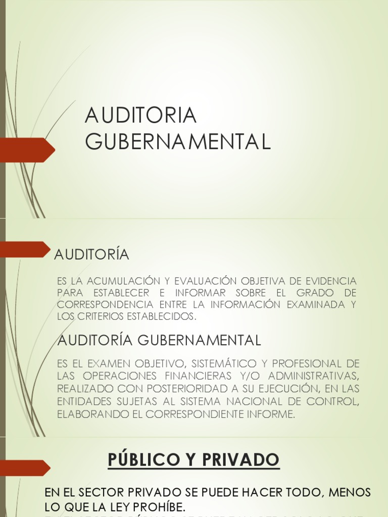 Tipos y Estructura de Auditoría Gubernamental | PDF | Auditoría ...