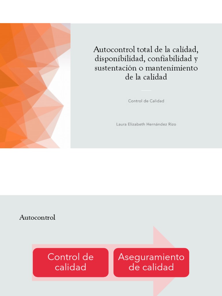 Autocontrol Total de La Calidad | PDF | Sistema de manejo de calidad | Business