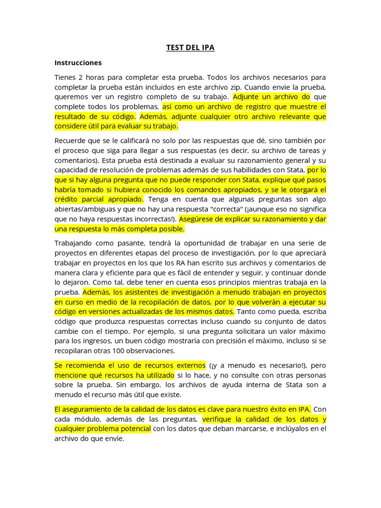 Test Del Ipa | PDF | Ciencia cognitiva | Informática