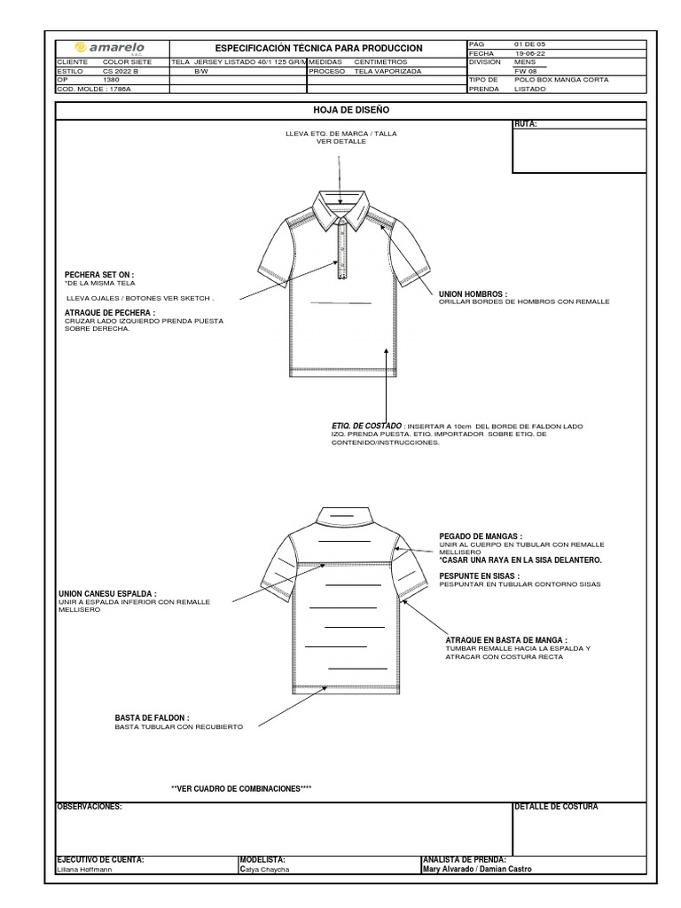 Ficha Técnica Polo Box A Desarrollar | PDF | Ropa | Los consumidores