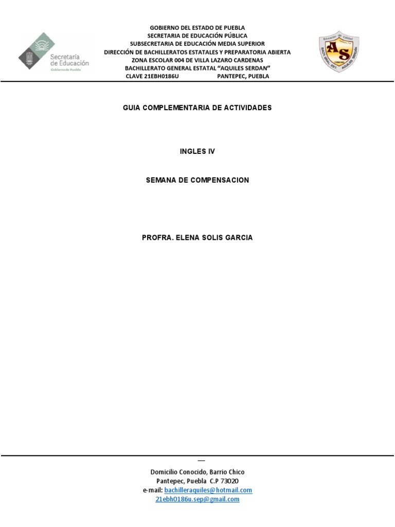 Guia Complementaria Ingles Iv | PDF | Ciencia cognitiva | Lingüística