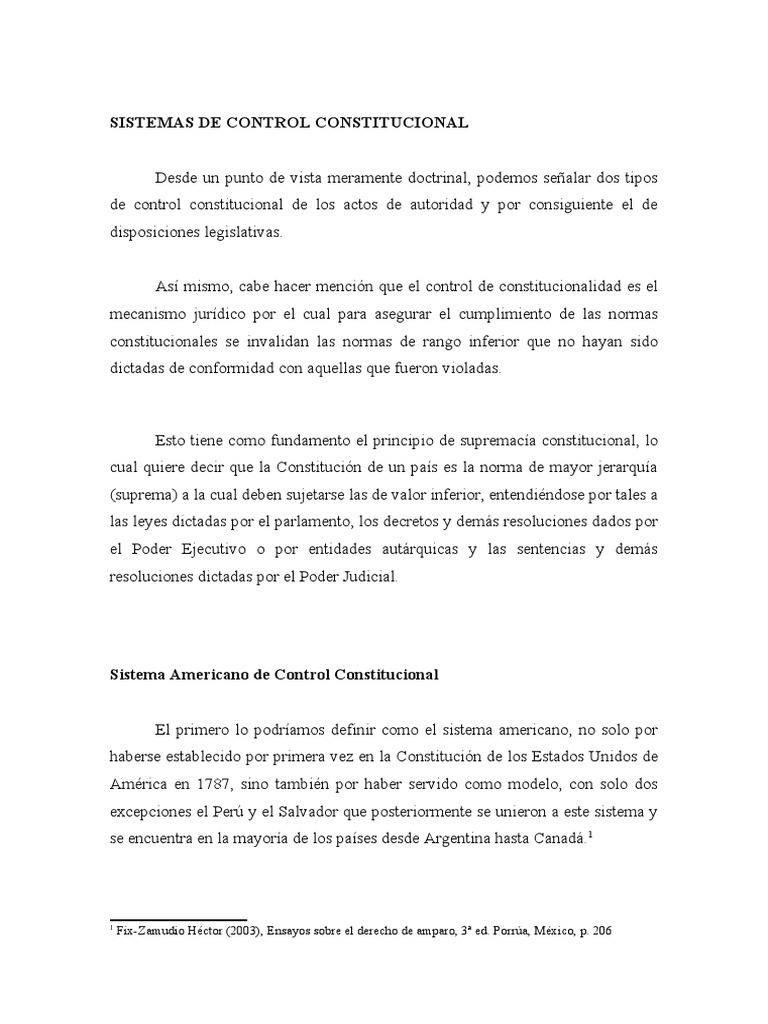 Sistemas de Control Constitucional | PDF | Constitución | Esfera pública