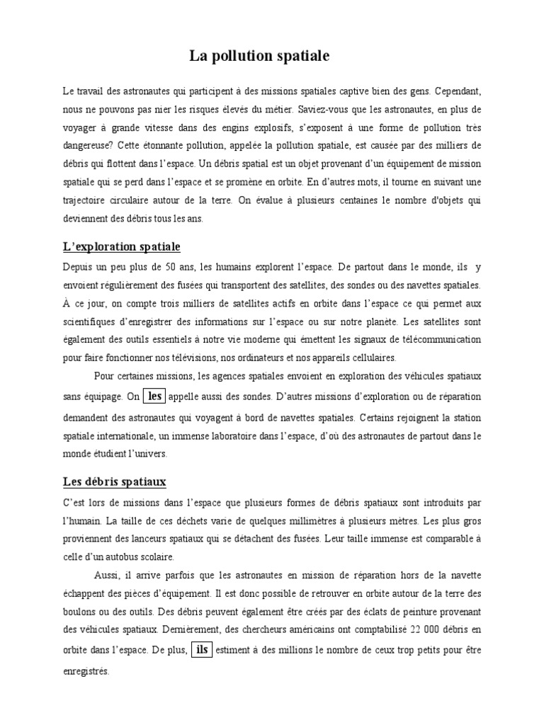 Pollution spatiale et ses dangers | PDF | Débris spatial | Satellite