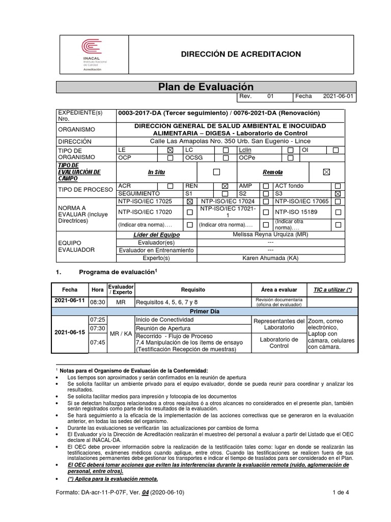 Plan Digesa - Actualizado Junio 2021 | PDF | Science | Microbiología