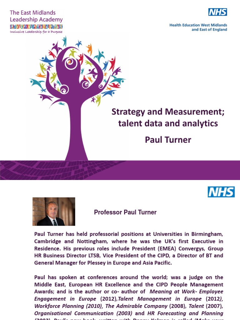 Prof Paul Turner Workshop - Stategy and Measurement Talent Data and ...