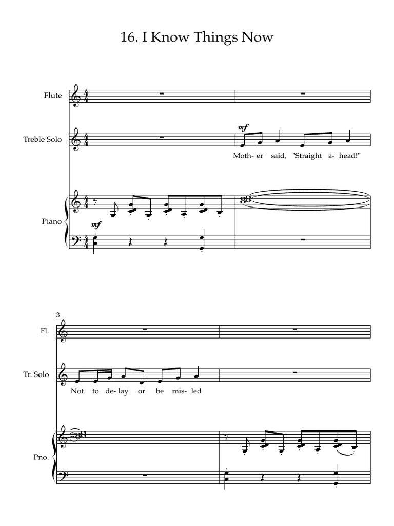 16 I Know Things Now - Full Score | PDF