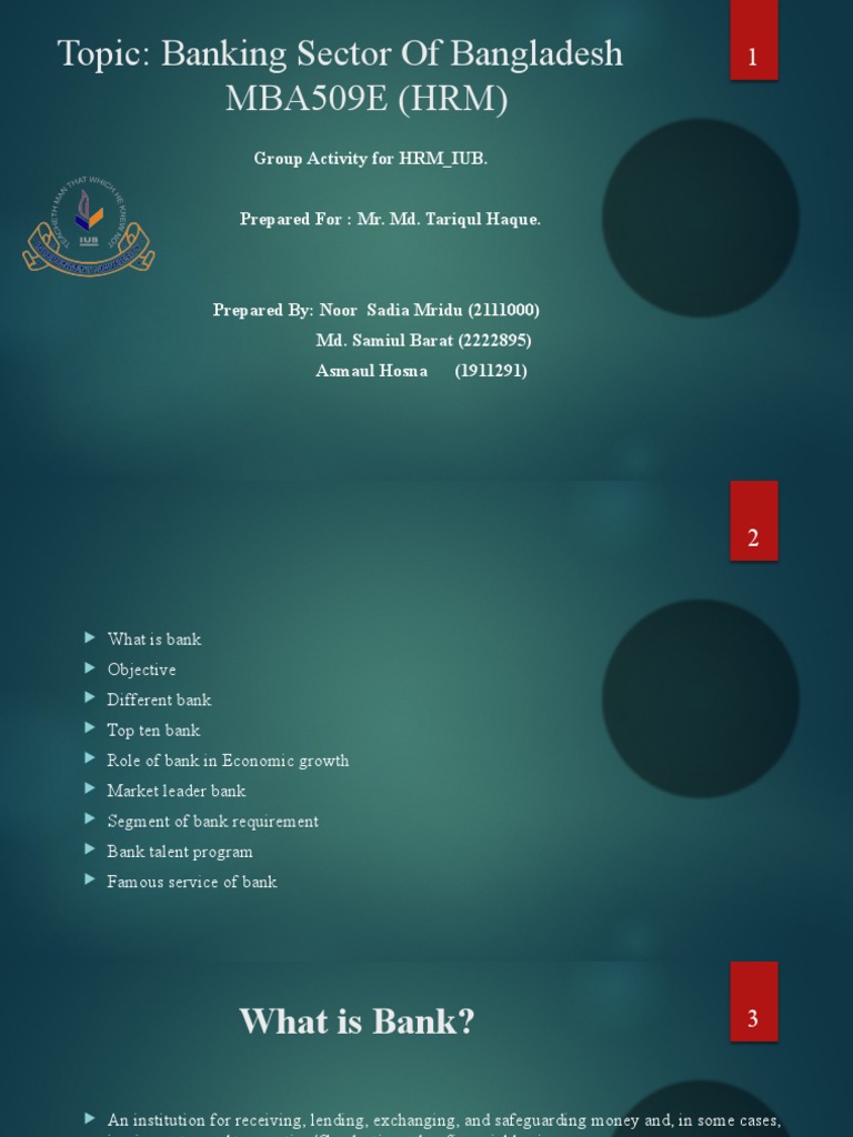 Banking Sector Presentation HRM | PDF | Banks | Money