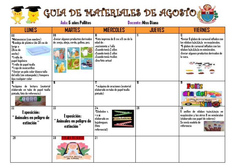 Guia - de - Material Mes Agosto | PDF
